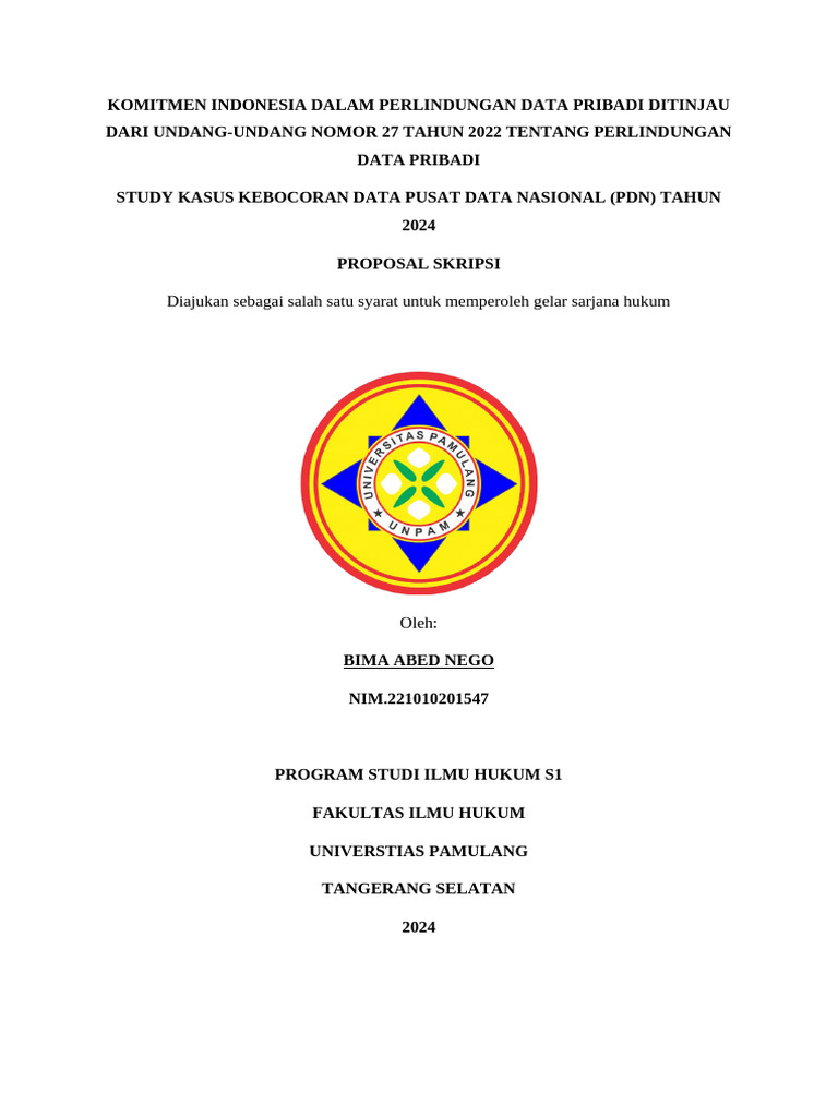 Draft 1 Proposal Skripsi Bima | PDF