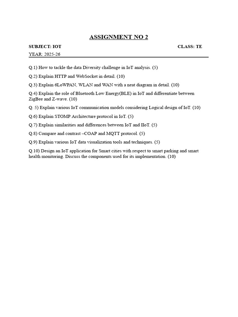 Assignment No 2 Iot Pdf