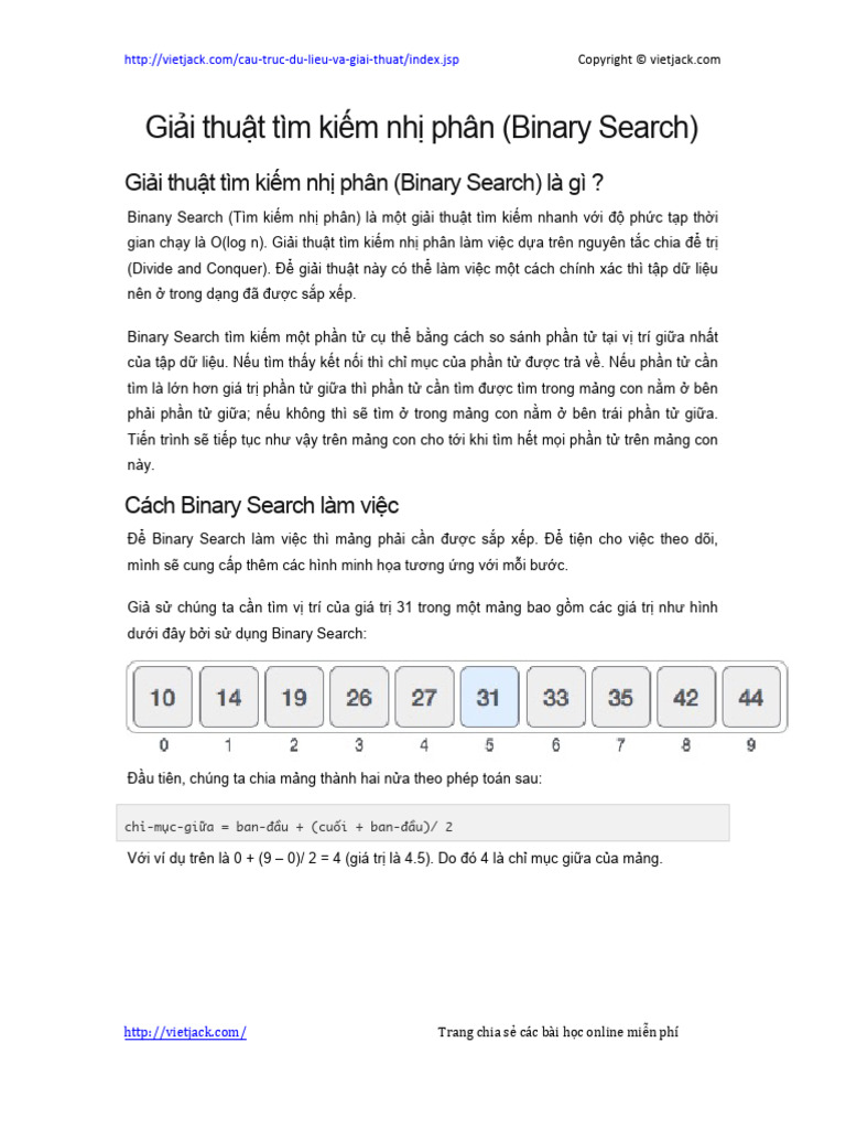 Giai Thuat Tim Kiem Nhi Phan | PDF
