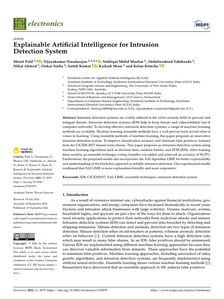 Explainable Artificial Intelligence For Intrusion Detection System ...