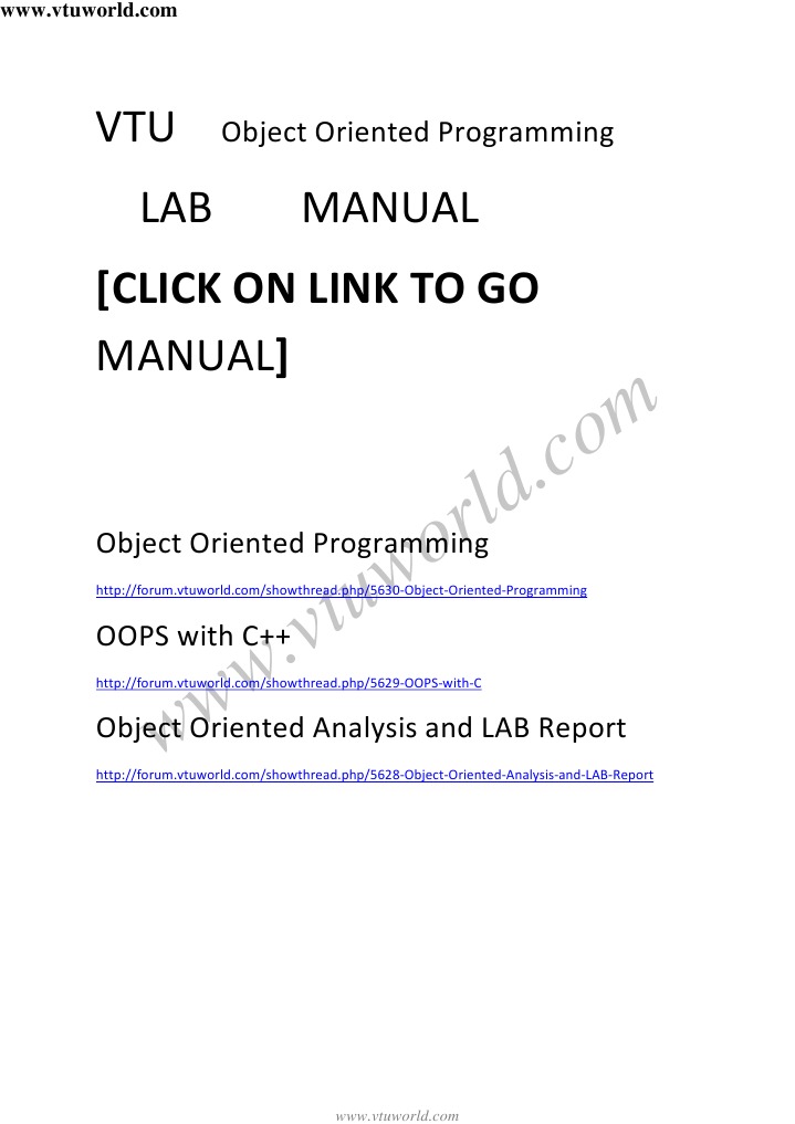 VTU Lab Manual: (Click On Link To Go | PDF