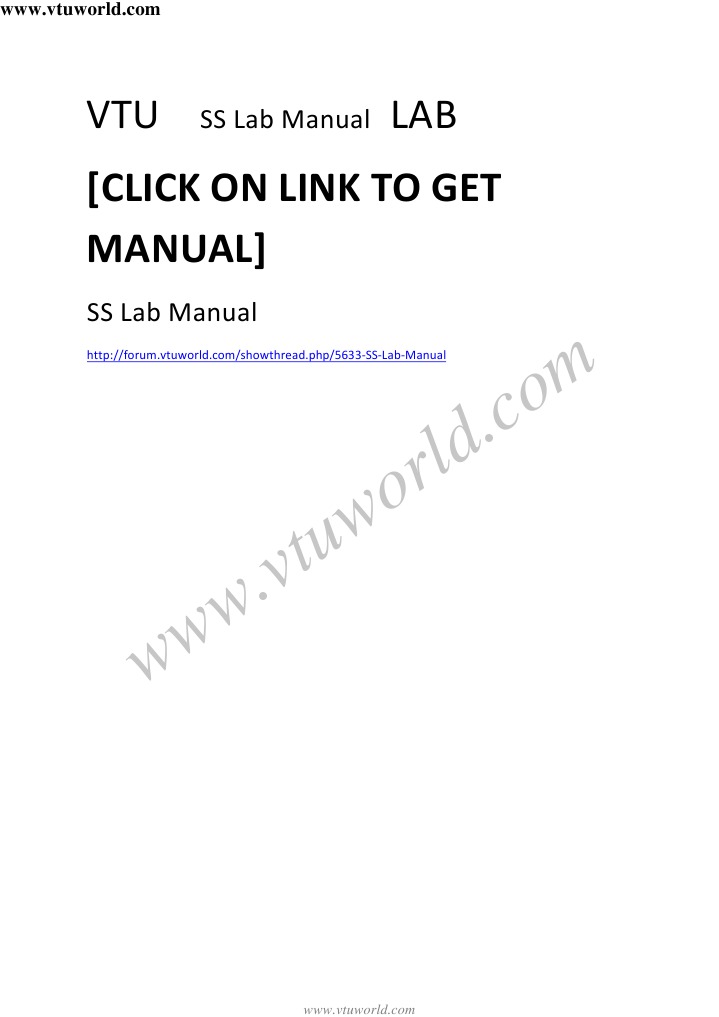 SS Lab Manual Access Guide | PDF