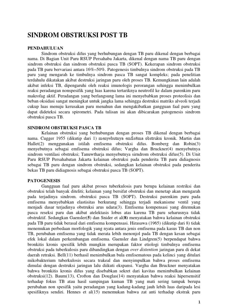 Sindrom Obstruksi Post Tb Pdf