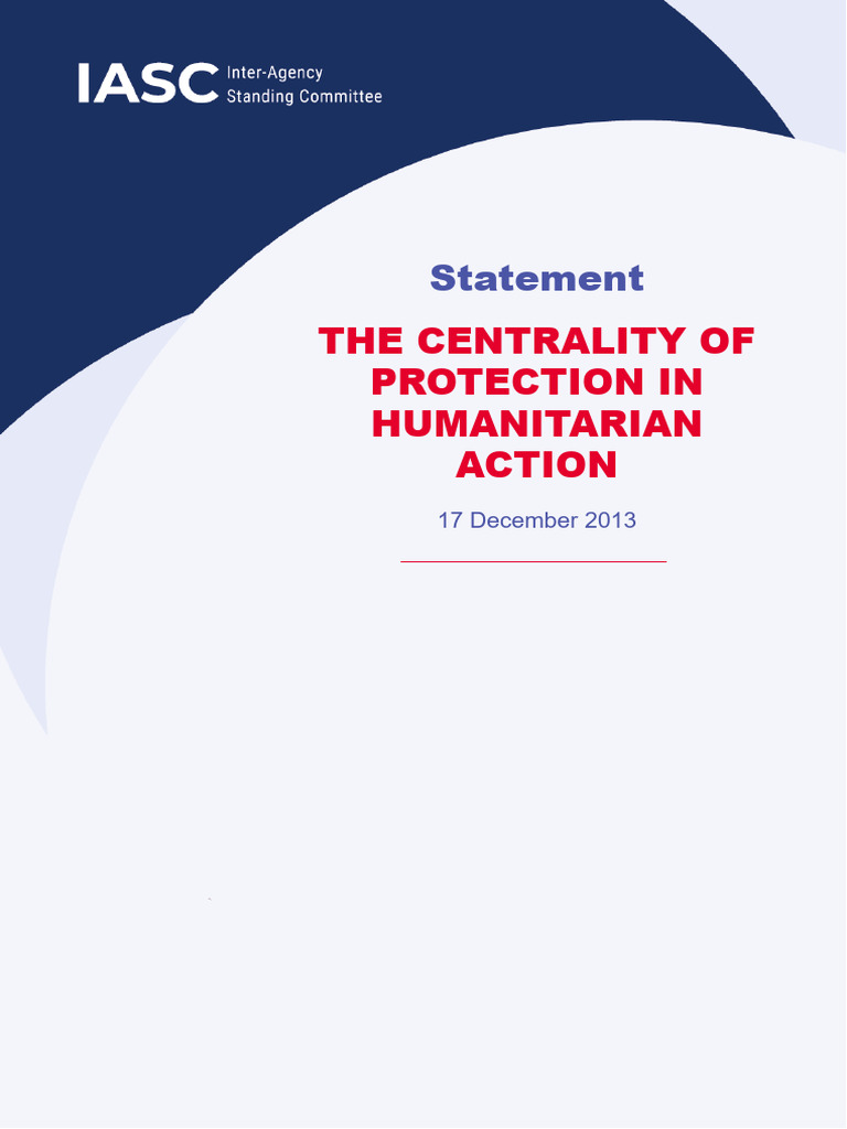 Centrality of Protection in Humanitarian Action | PDF | Humanitarian ...