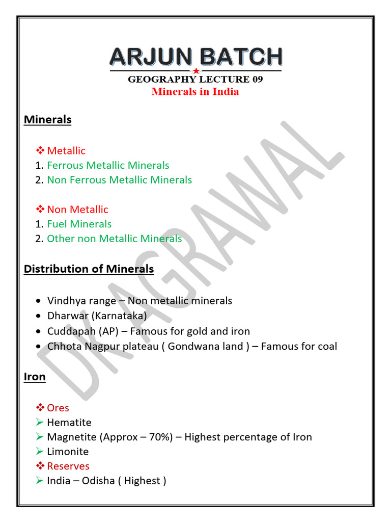 Complete Geography Updated | PDF | Coal | Iron Ore