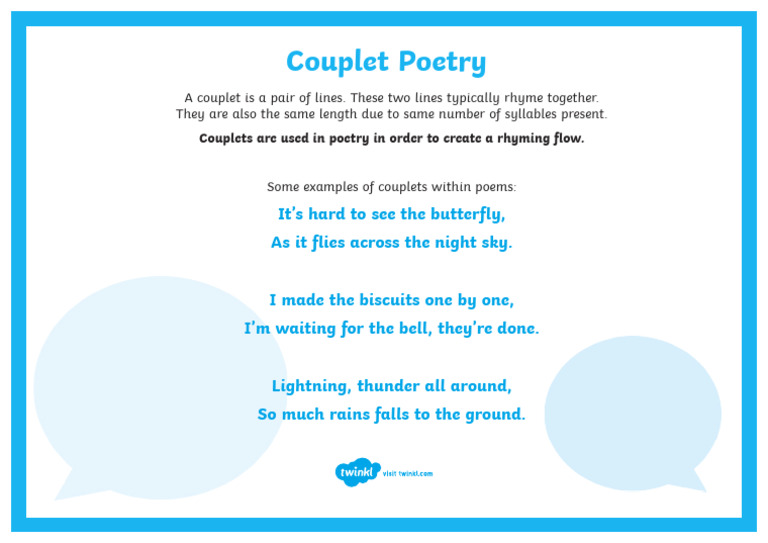 Au t2 e 895 Couplet Poetry A4 Display Poster | PDF