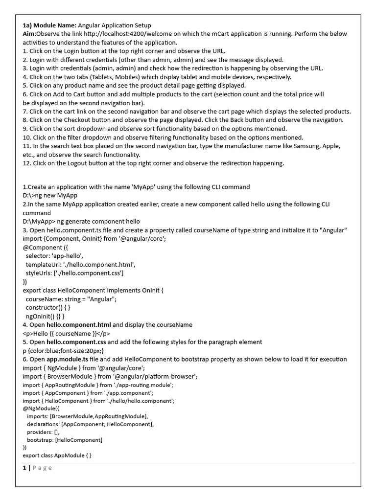 Mean Stack Technologies Lab Manual | PDF | Bootstrap (Front End Framework) | Command Line Interface