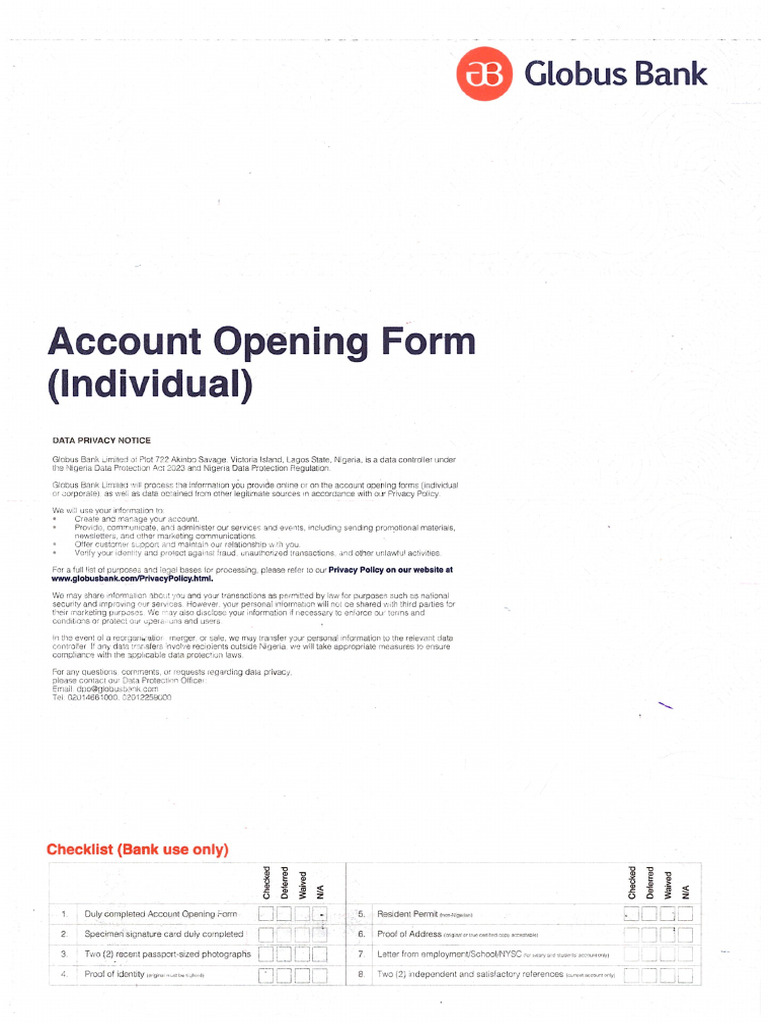 Account Opening Form | PDF