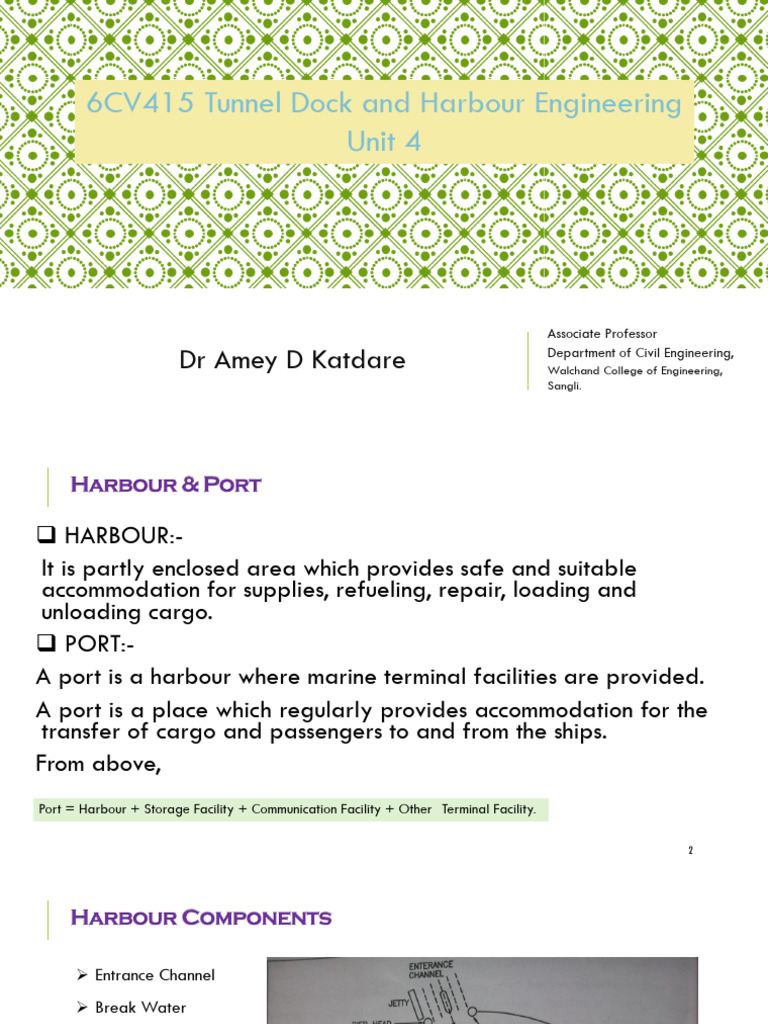 Dock Tunnel and Harbour Engineering | PDF | Tonnage | Ships