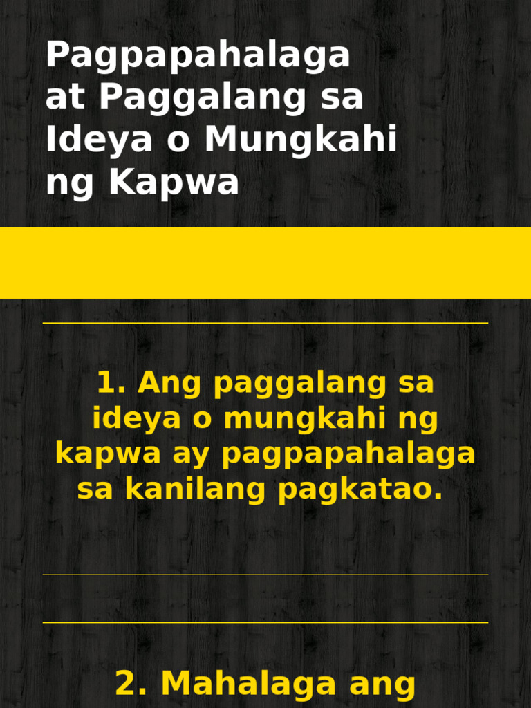8.2 Pagpapahalaga at Paggalang Sa Ideya o Mungkahi Ng Kapwa | PDF