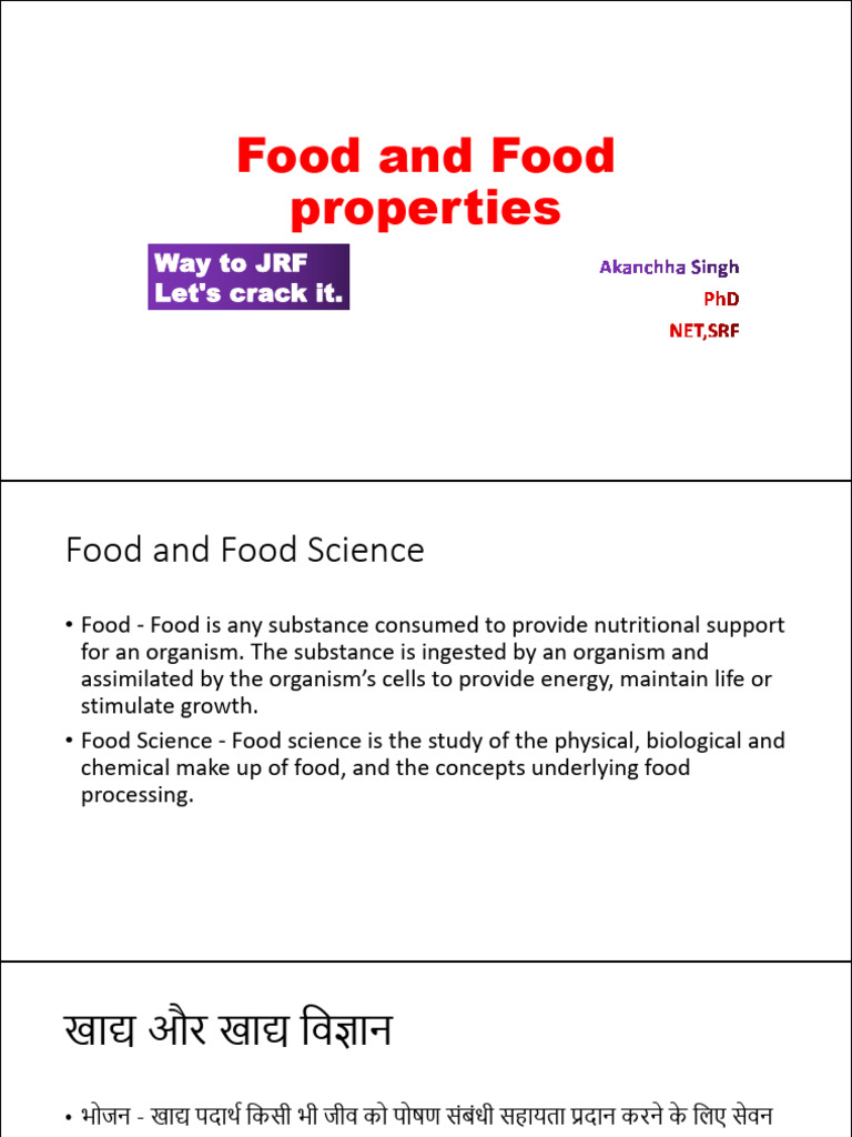 Food Science: Properties and Analysis | PDF | Foods | Food Science