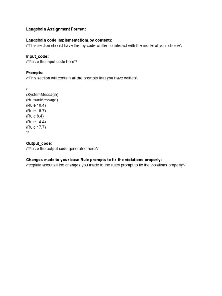 Langchain Assignment Format | PDF