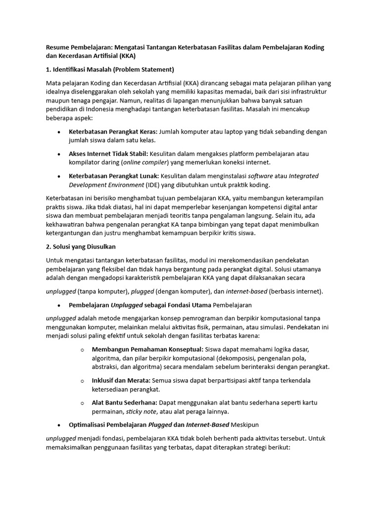 Resume Pembelajaran | PDF