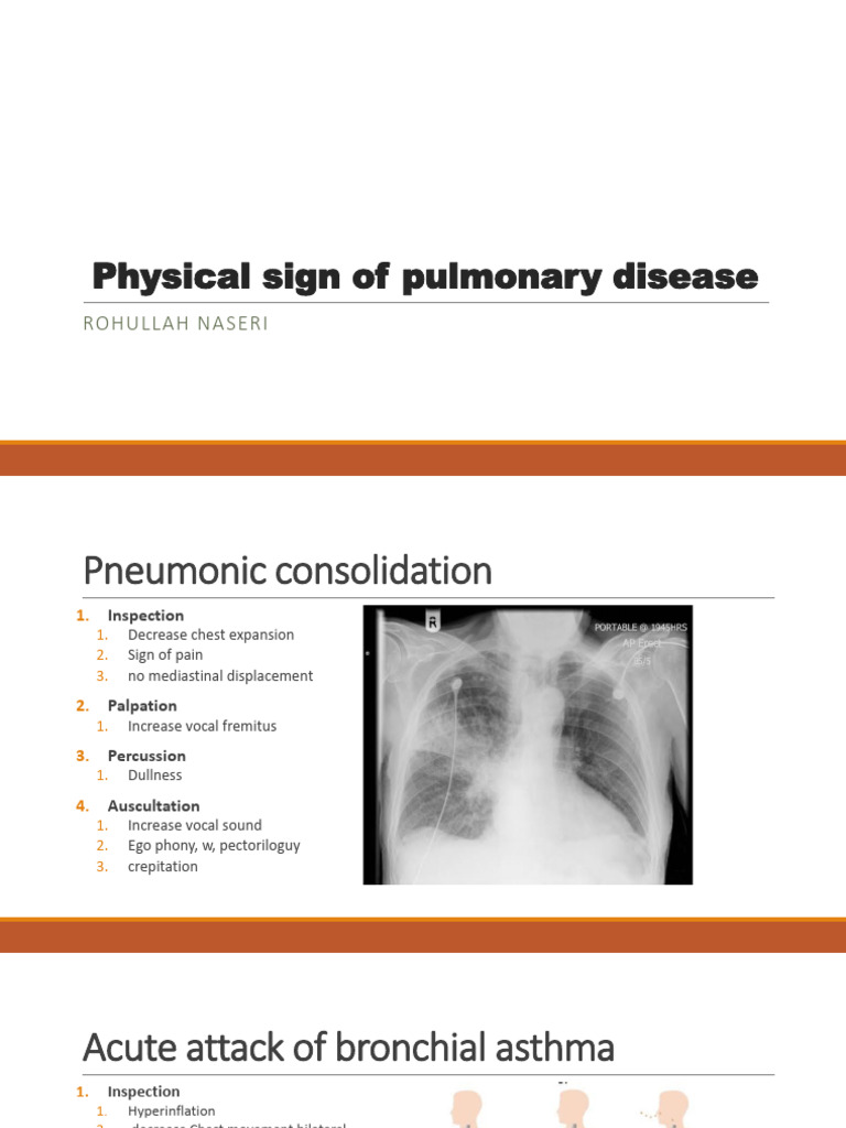 Lecture - 3 Physical Sign of Pulmonary Disease | PDF | Respiratory ...
