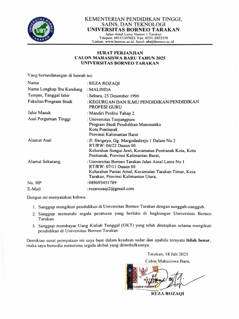 Surat Perjanjian CMB | PDF