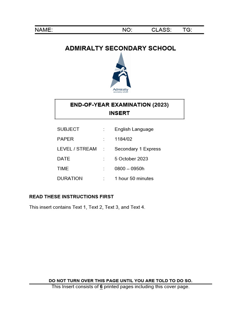 2023 Eoy 1e El p2 Insert | PDF | Storytelling | Oral Tradition