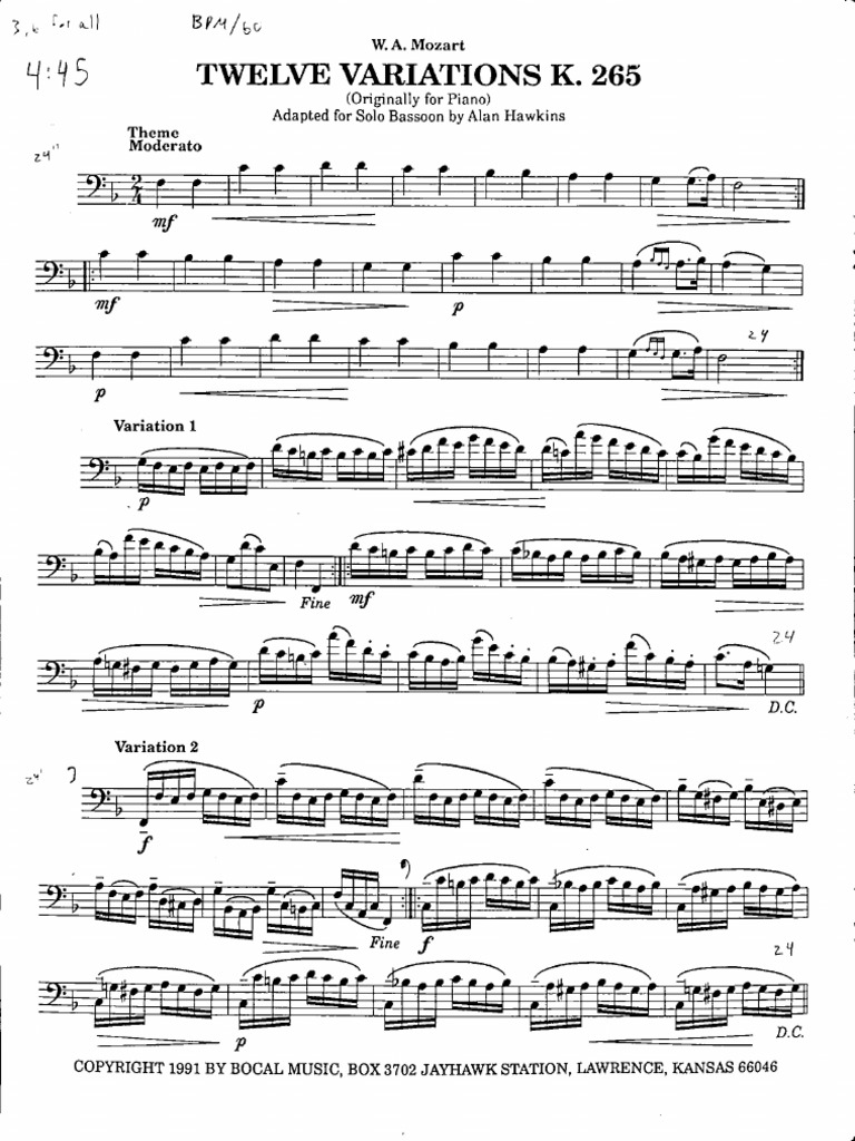 Mozart, 12 Variations | PDF