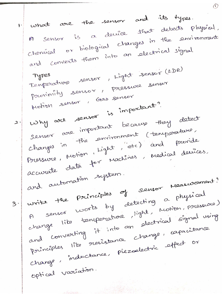 Sensor Assignment Pdf 2 Marks And Part B Pdf