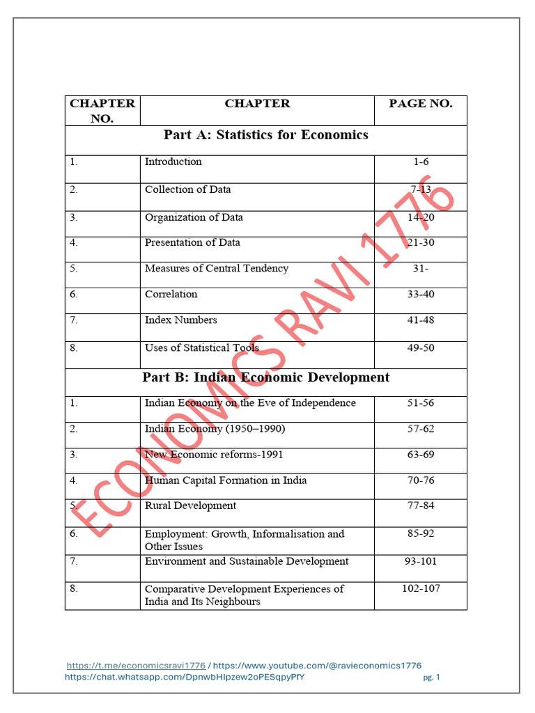 Pu-1 Statistics For Economics (04-Chapters) Revised (23.09.2025) | PDF | Sampling (Statistics ...
