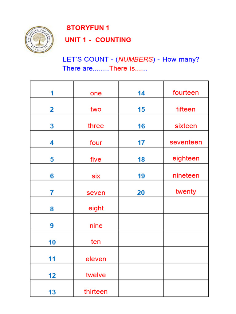 Storyfun 1 - Counting-How Many | PDF