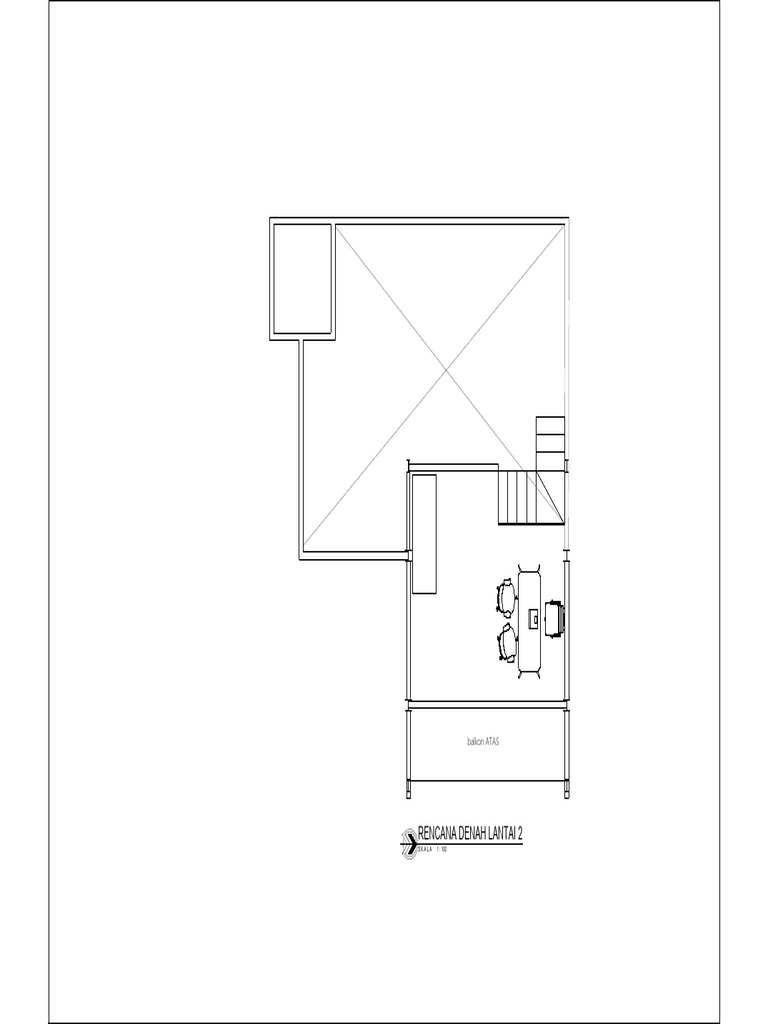 Rencana Denah Lantai 2: Balkon ATAS | PDF