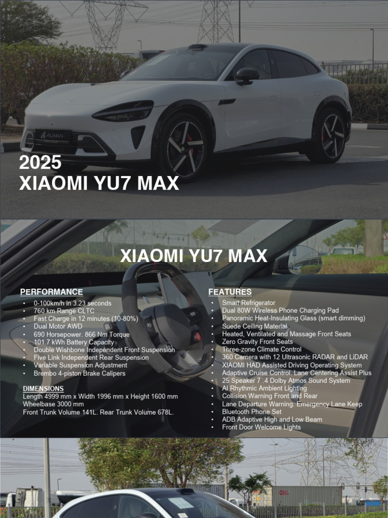 2025 Xiaomi Yu7 Max White Green | PDF