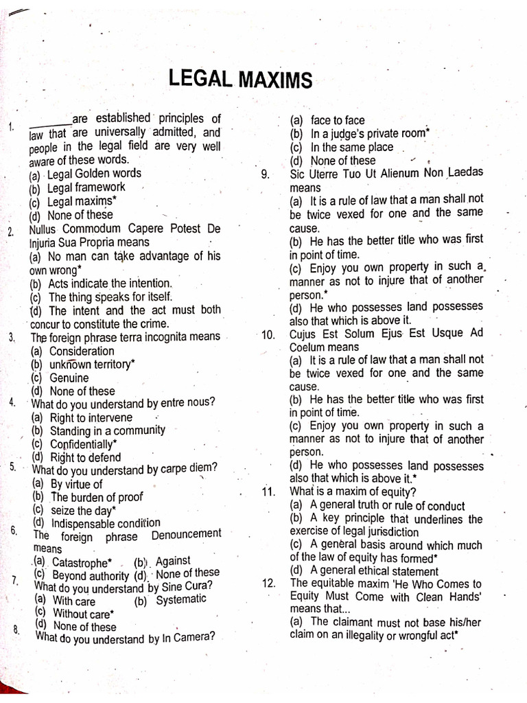 Legal Maxims | PDF