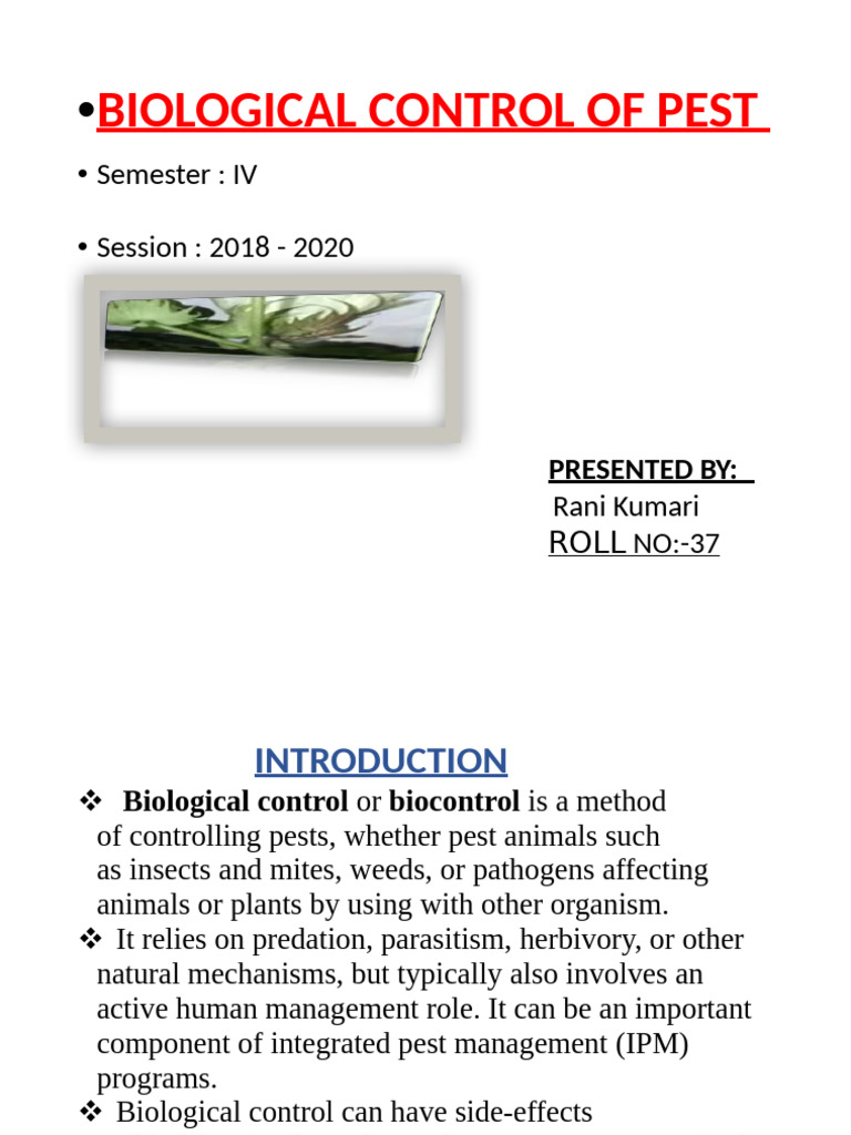 Biological Control of Pest | PDF | Biological Pest Control | Pest ...