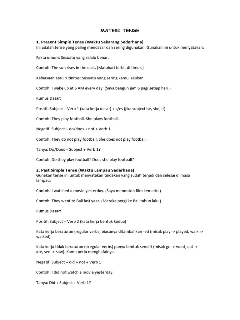 Materi Tenses | PDF