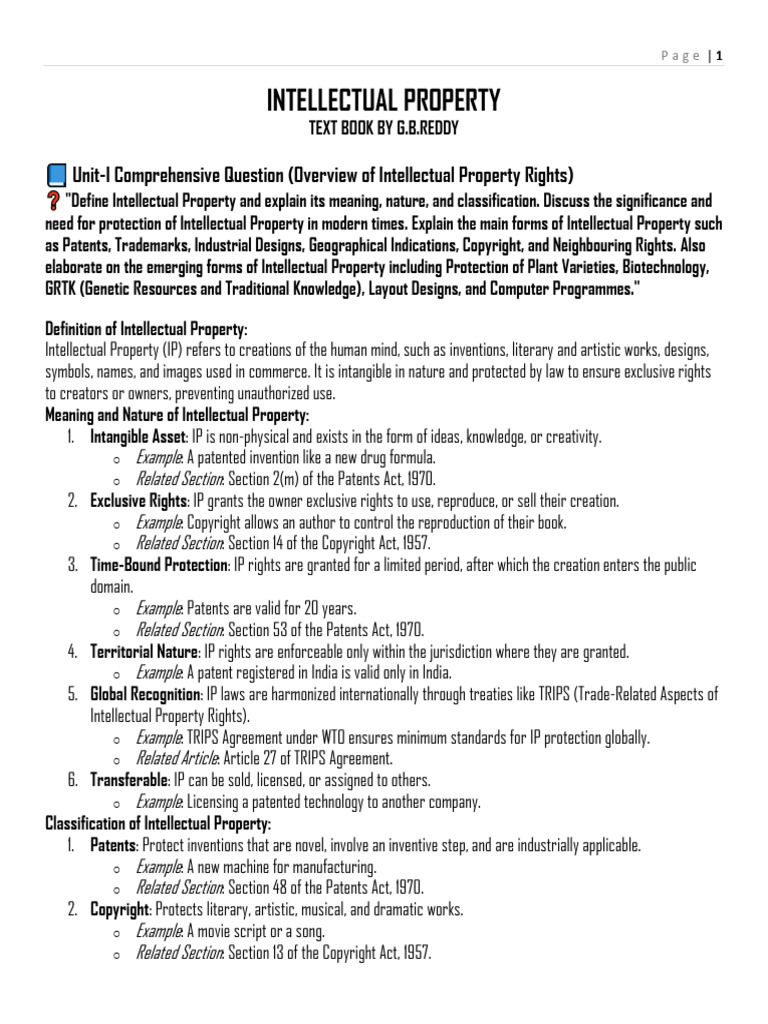 Intellectual Property Units All | PDF | Intellectual Property | Copyright