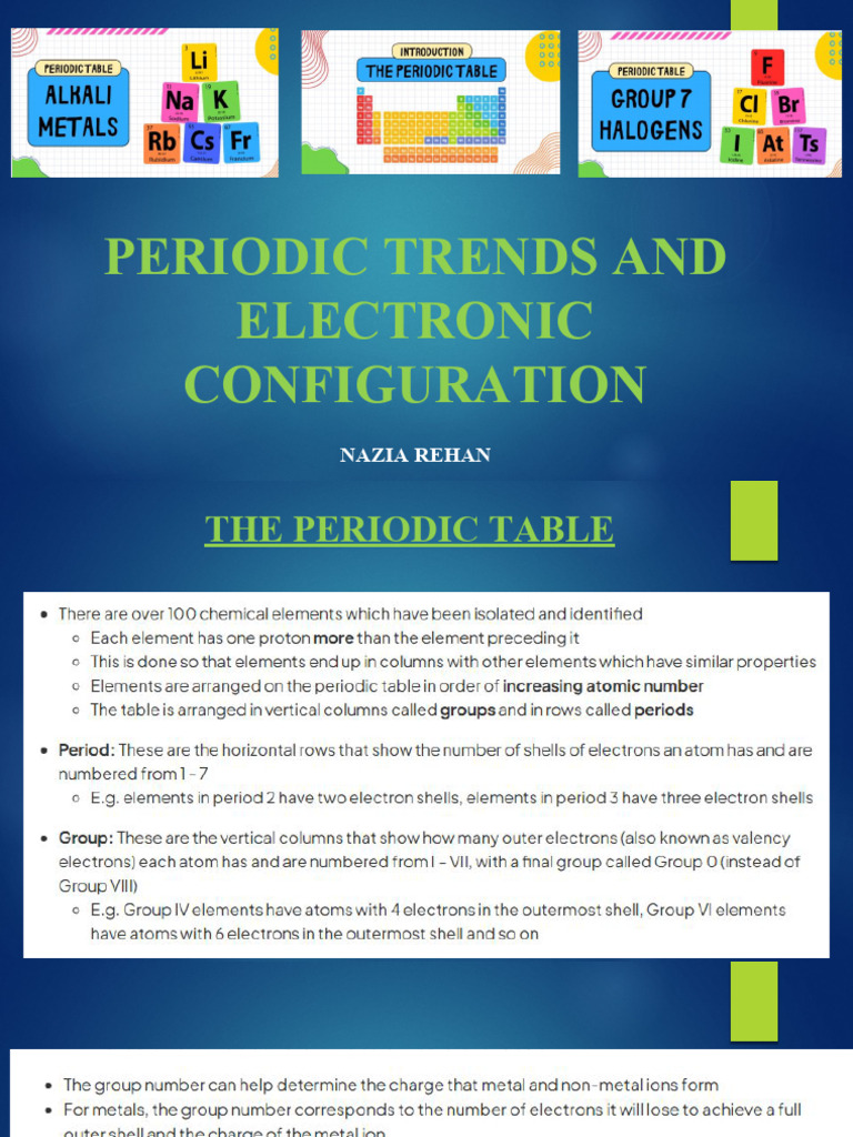 PERIODIC TRENDS AND ELECTRONIC CONFIGURATION (For GC) | PDF
