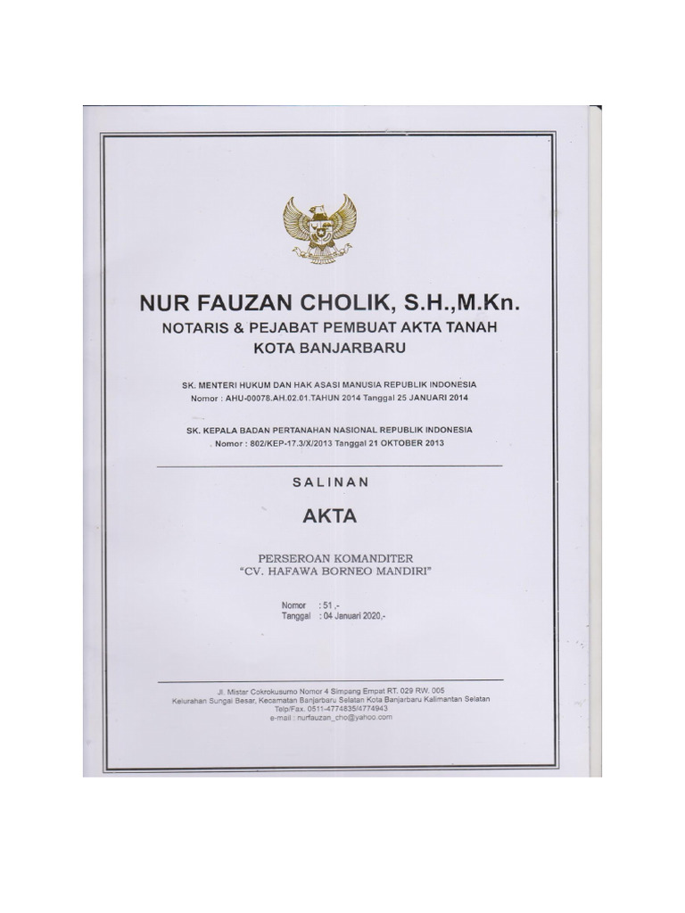 Cv. Hafawa Borneo Mandiri 2 | PDF