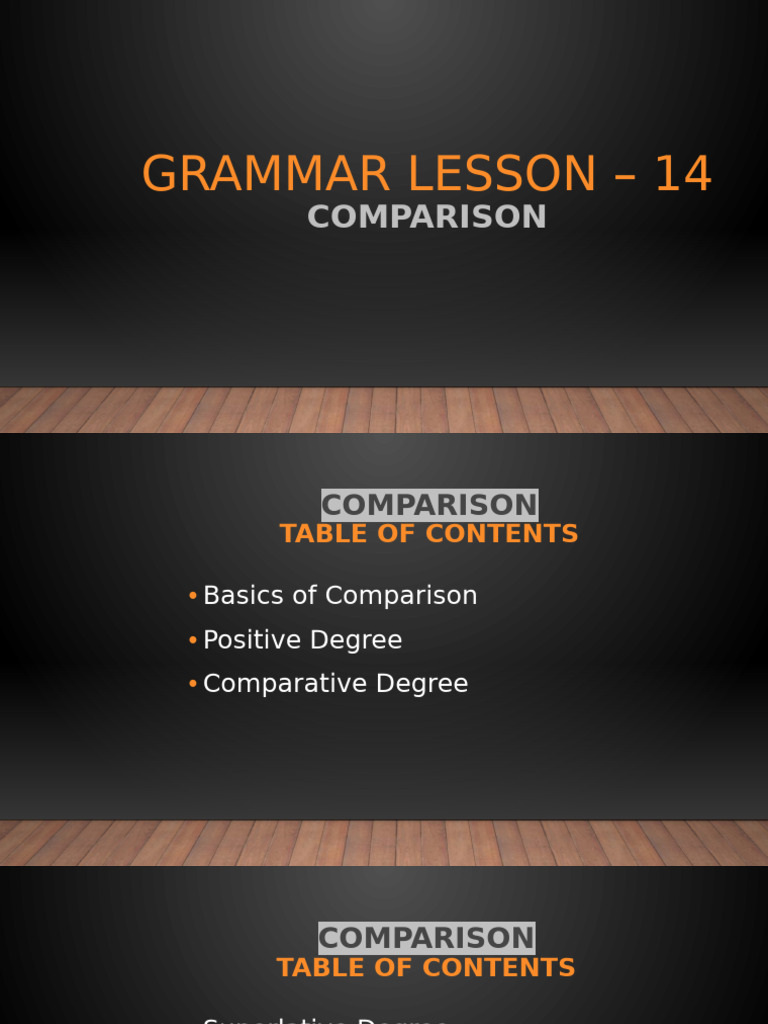 Grammar Lesson - 14 (Comparisons) | PDF