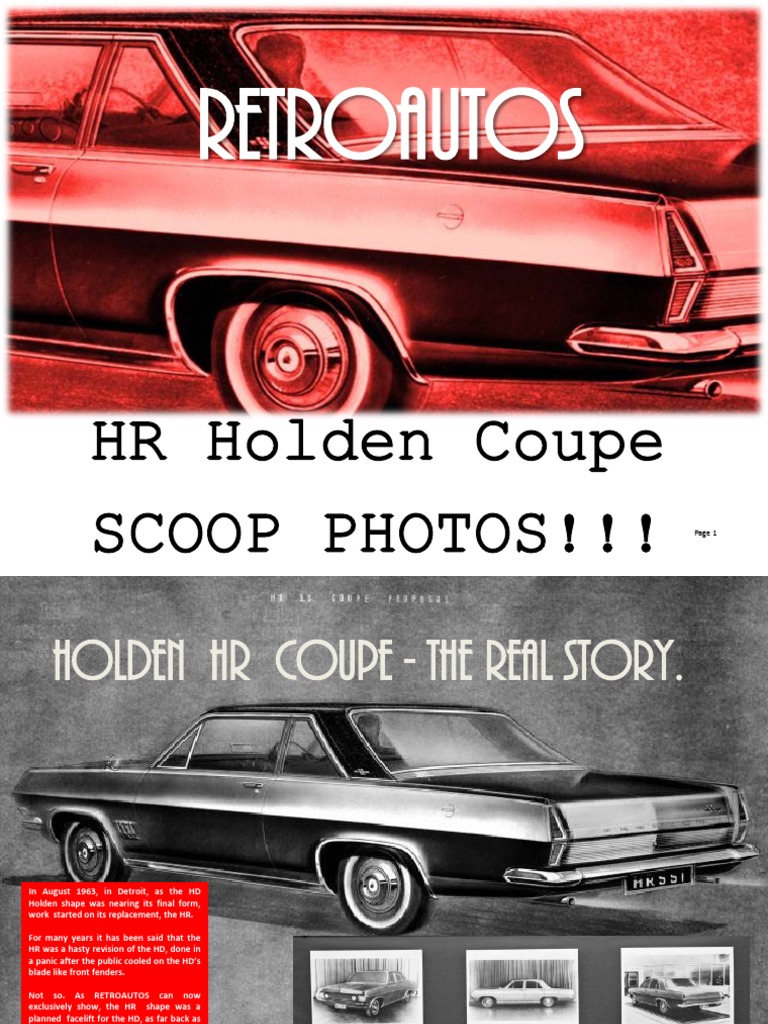Retroautos: HR Holden Coupe Scoop Photos!!! | PDF