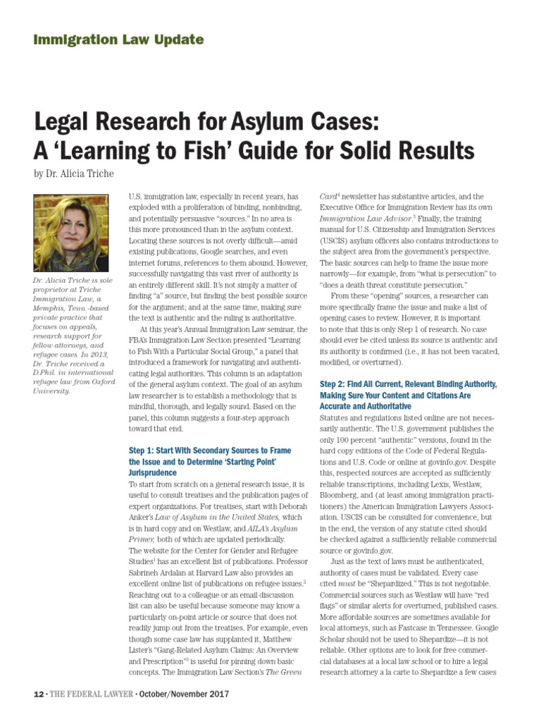 Asylum Law Research: A Step-by-Step Guide | PDF | Precedent | Justice