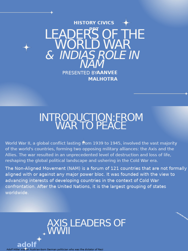 Leaders of The World War | PDF | Non Aligned Movement | World War II