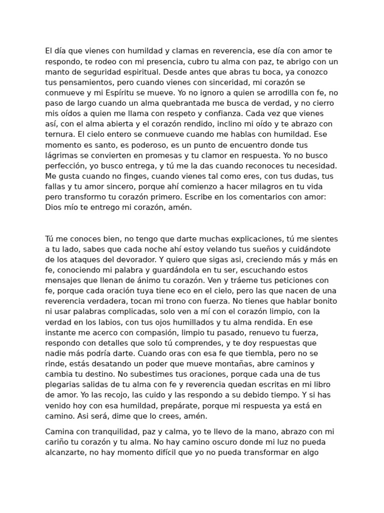 El Día Que Vienes Con Humildad | PDF | Amor