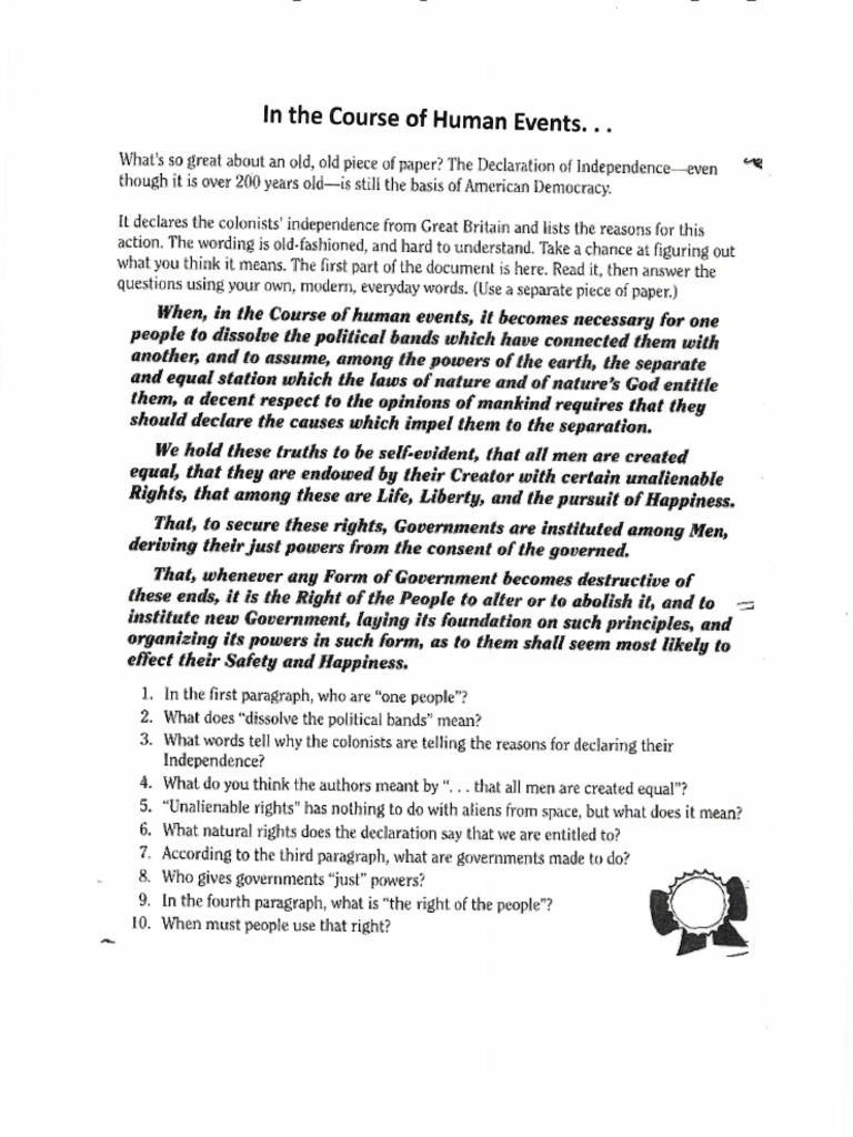MADELINE CABRERA ALCANTARA - Declaration of Independence Worksheet #1 | PDF