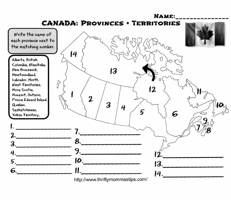 MADELINE CABRERA ALCANTARA - Map of Canadian Provinces and Territories ...
