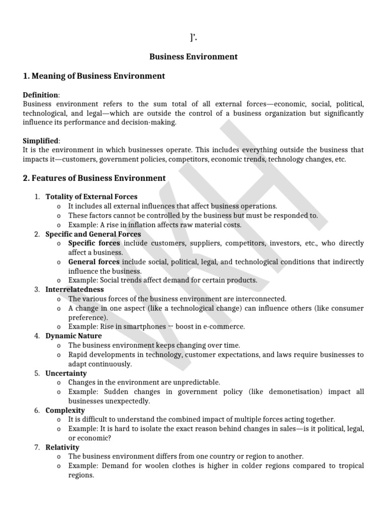 CH 3 Business Environment Notes | PDF | Business | Taxes