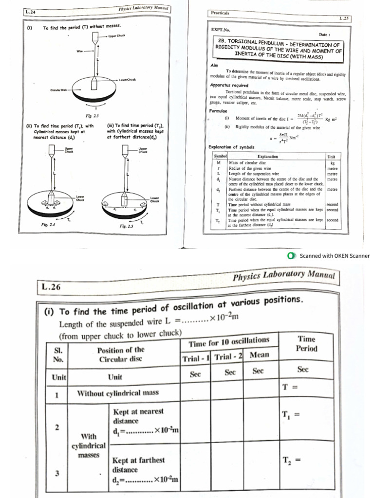 Torsional Pendulum - Rigidity Modulus of The Wire | PDF