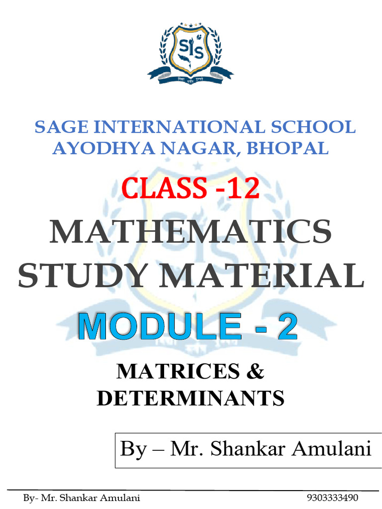 Module - 2 (Matrices & Determinants) - 1-1 | PDF | Matrix (Mathematics) | Determinant