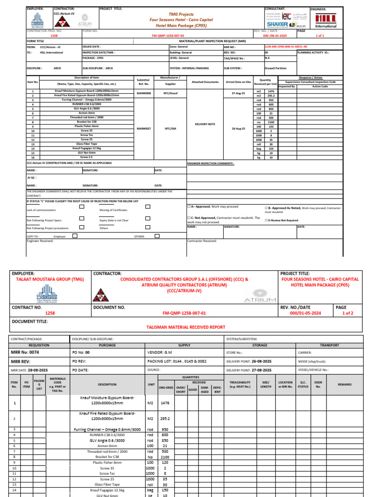 Mir-0000 - NTC - MRR 0074-01 | PDF | Drywall | Materials