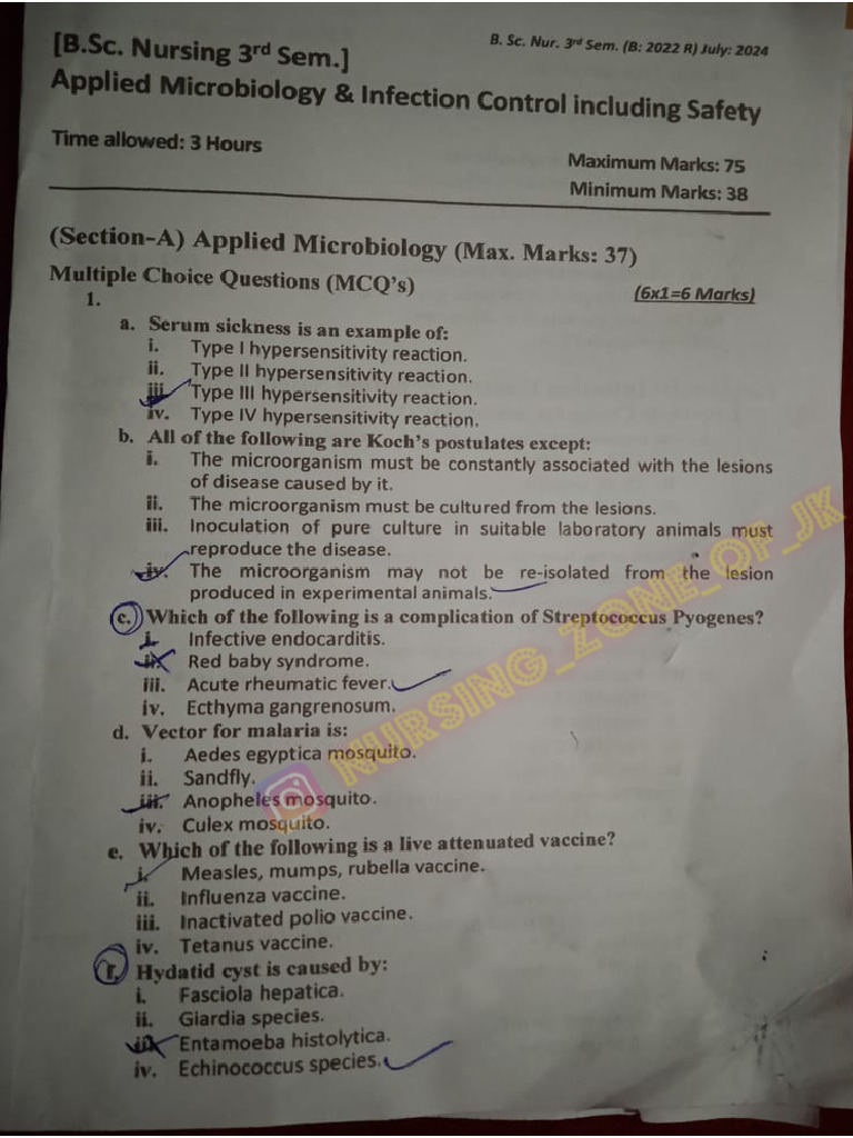 Ku Microbiology July 2024 | PDF