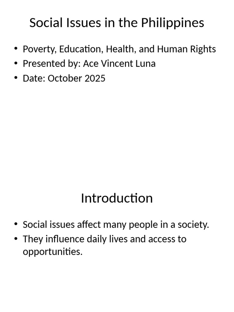 Key Social Issues in the Philippines | PDF | Poverty | Poverty ...