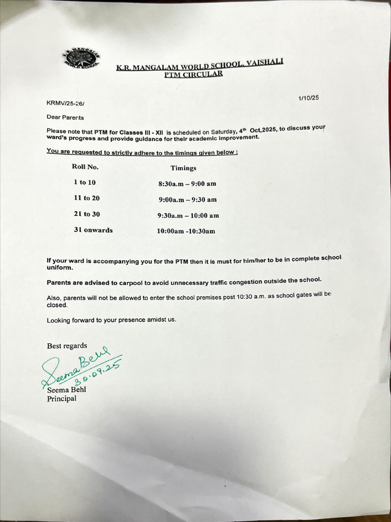 PTM Circular | PDF