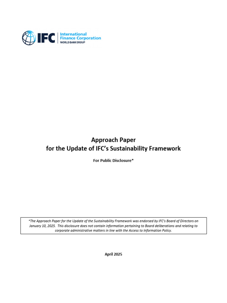 IFC Sustainability Framework | PDF | World Bank Group | International Finance Corporation