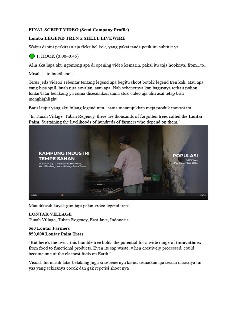 Final Script Video Legend Tren | PDF