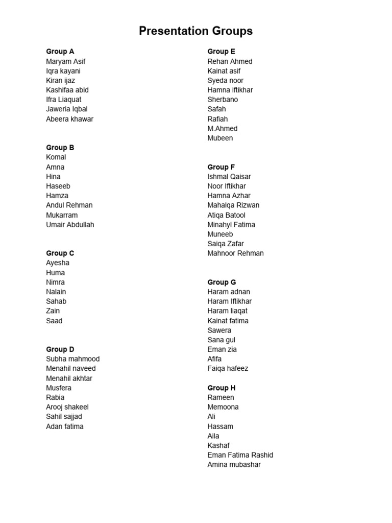 Presentation Group | PDF