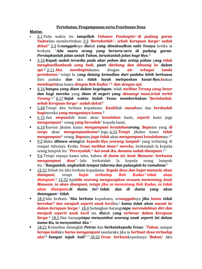 Telaah Dalam Pengampunan Dosa, Penebusan | PDF